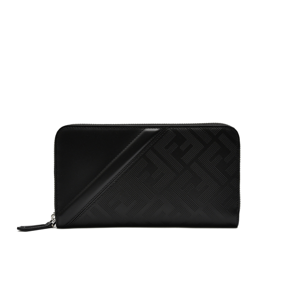 Fendi | Bags | Fendi Shadow Diagonal Round Zipper Long Mens Wallet ...